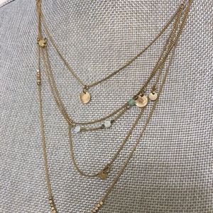Zara | Jewelry | Zara Gold Chain Layered Beaded Necklace | Poshmark